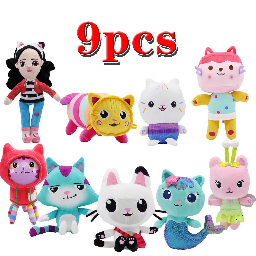 7-10pcs-25cm-Gabby-Dollhouse-Plush-Toy-Mercat-Cartoon-Stuffed-Animals ...