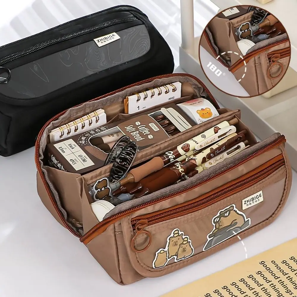 9-Layer-Pen-Bag-High-Quality-Large-Capacity-Solid-Color-Pencil-Case ...