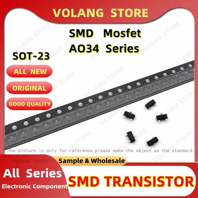 Mosfet-SMD-AO3400-AO3401-SOT23-AO3402-3404-AO3406-3407-3409-3413-3414 ...