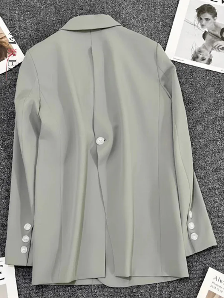 LANMREM-Casual-Blazer-For-Women-Notched-Long-Sleeves-Single-Button ...