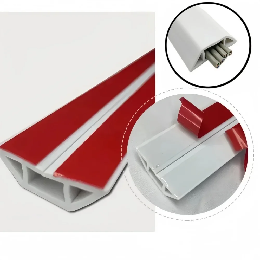 1PC 1m/2m/3meters White Floor Wire Cover Self-adhesive Power Cable ...