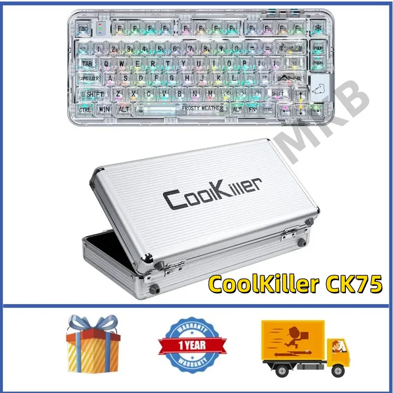 Direct-delivery-from-stock-CoolKiller-CK75-Wireless-Transparent-Gasket-Mechanical-Keyboard-Polar ...