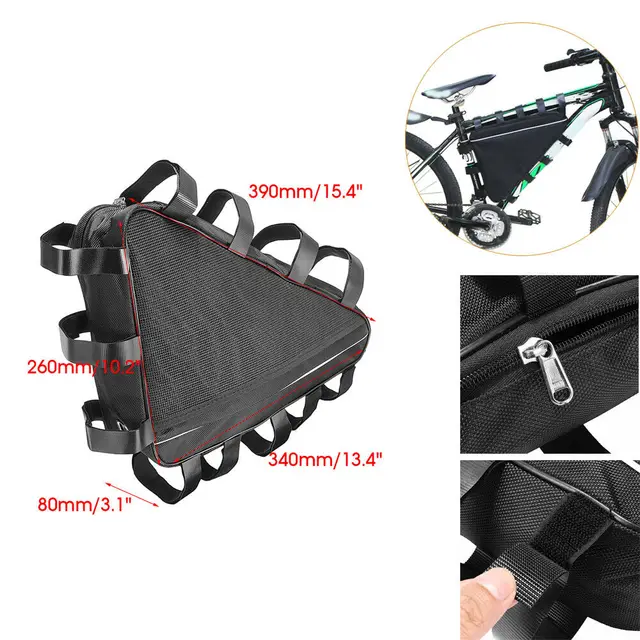 27 size Mountain Bike Triangle Tube Frame Bag Case Battery MTB Storage ...