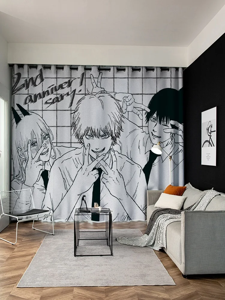 Anime-Chainsaw-Man-Curtain-2-Panels-Thermal-Insulated-Blackout-Light ...