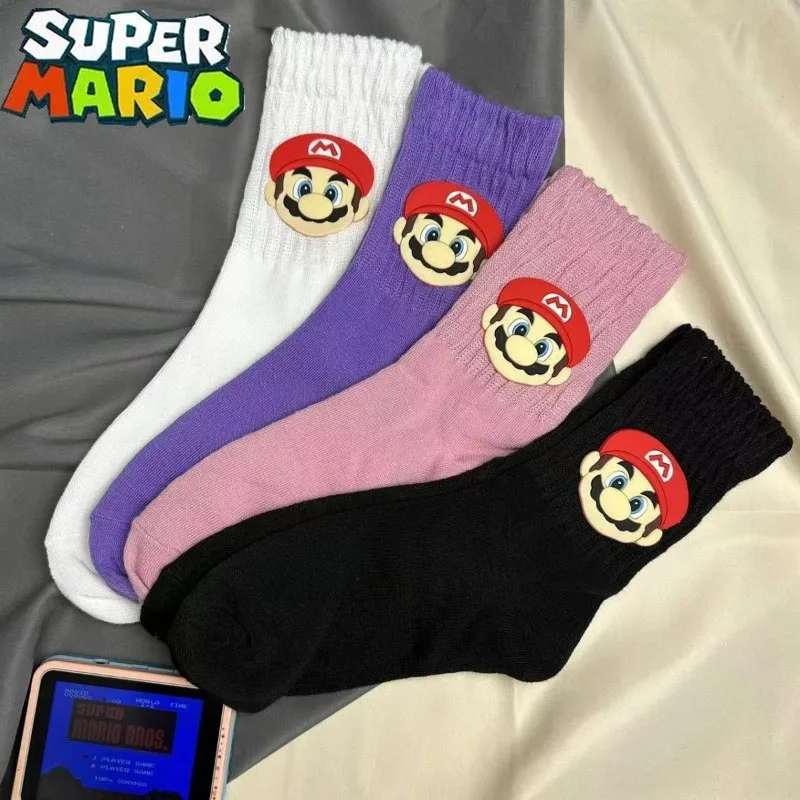 New-Super-Mario-Bros-Tube-Socks-Cartoon-Fashion-Cotton-Stockings-for ...