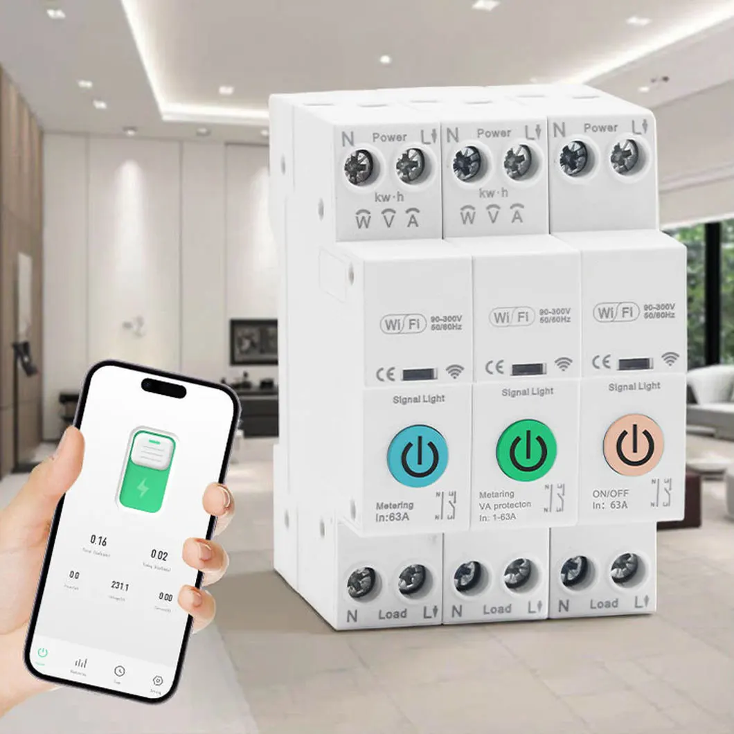 Smart Life Mini WIFI MCB 1P 63A 110V 220V 6ka disyuntor Wifi ...
