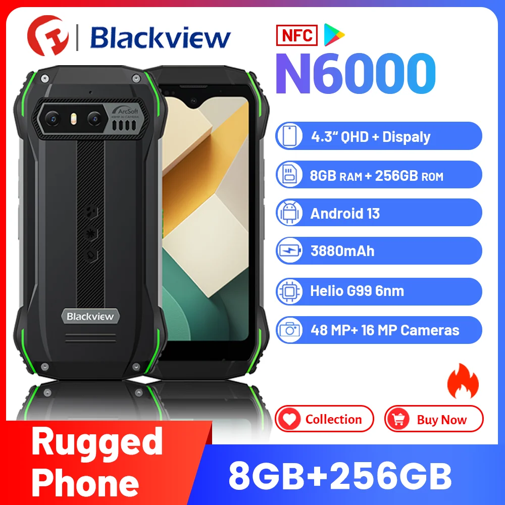 Blackview-N6000-Rugged-Smartphone-16GB-256GB-Android-13-Helio-G99 ...