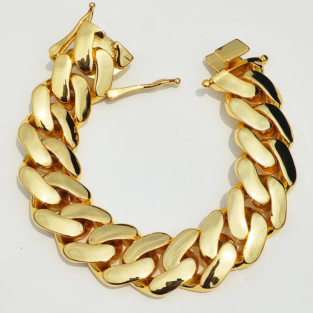New-Collection-22mm-Solid-Filled-18K-Gold-Plating-Copper-Big-Cuban-Link ...
