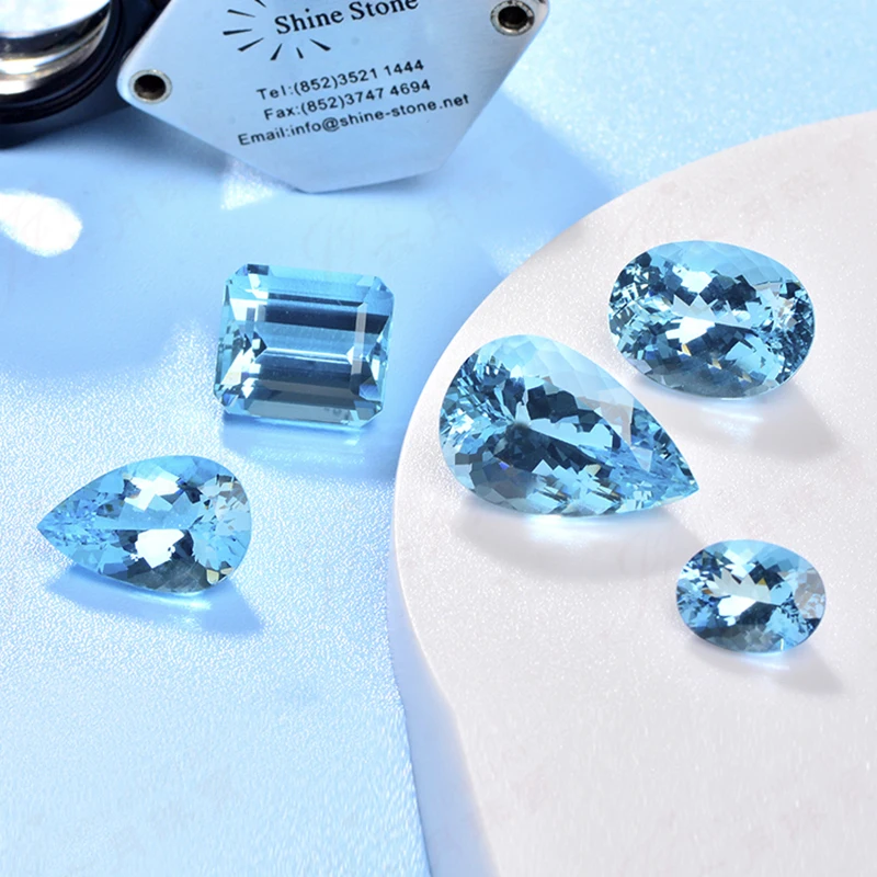 Gemas-de-Aguamarina-a-granel-azul-Natural-corte-suelto-piedra-de-corind ...