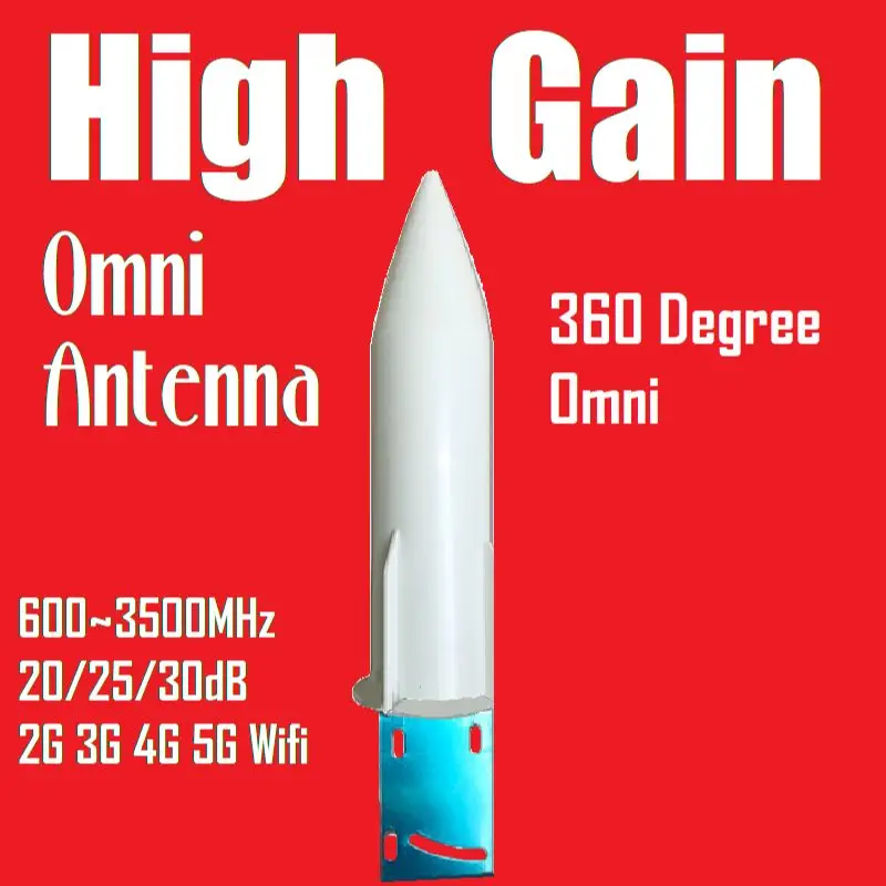 20 25 30 dB High gain Omni Directional Rocket Antenna 700 3500 mhz 2G ...