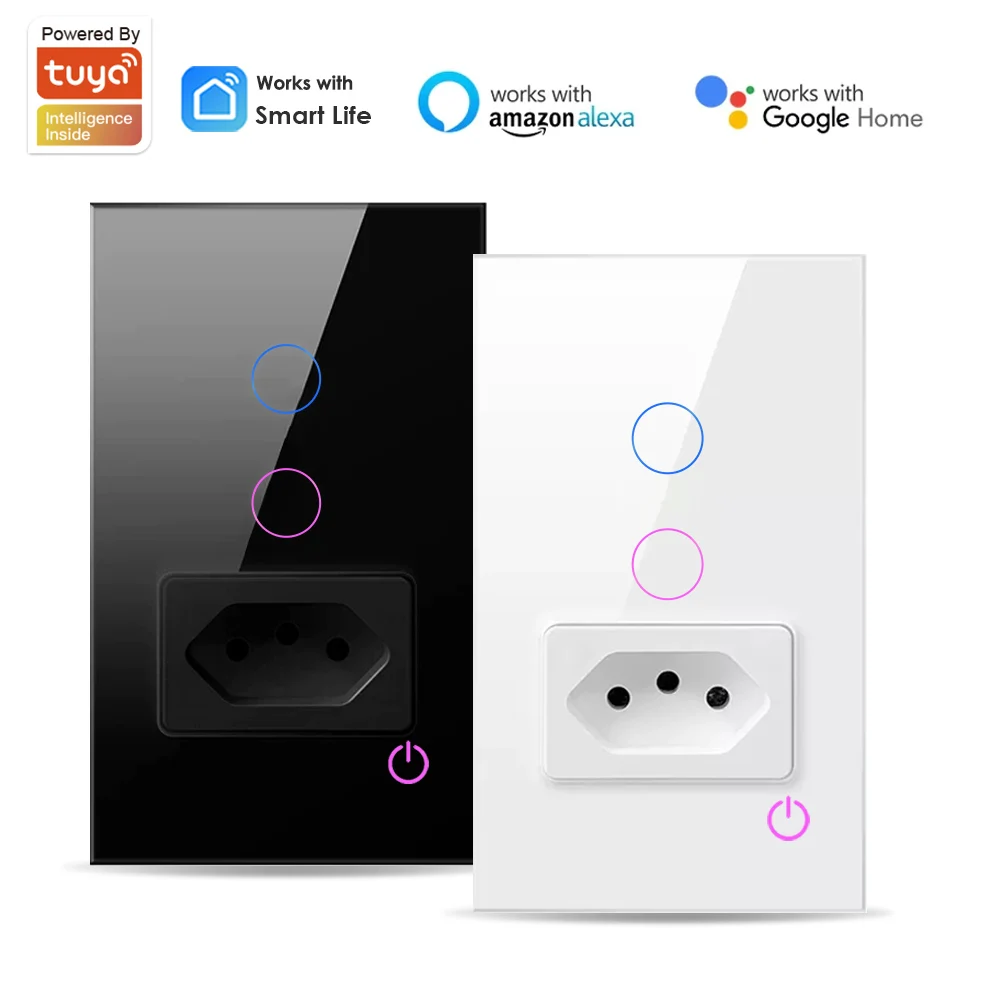 Tuya Wifi Smart Socket Brasil Standard Wireless Light Switch Brazil ...