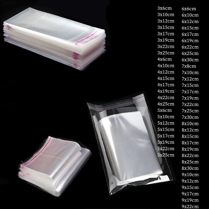100pcs-transparent-OPP-self-adhesive-glass-paper-bag-self-sealing ...
