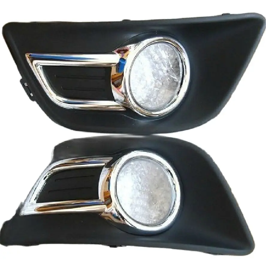 A Pair Chrome Front Bumper Fog Lamp Light Cover For Citroen C4 2008 ...