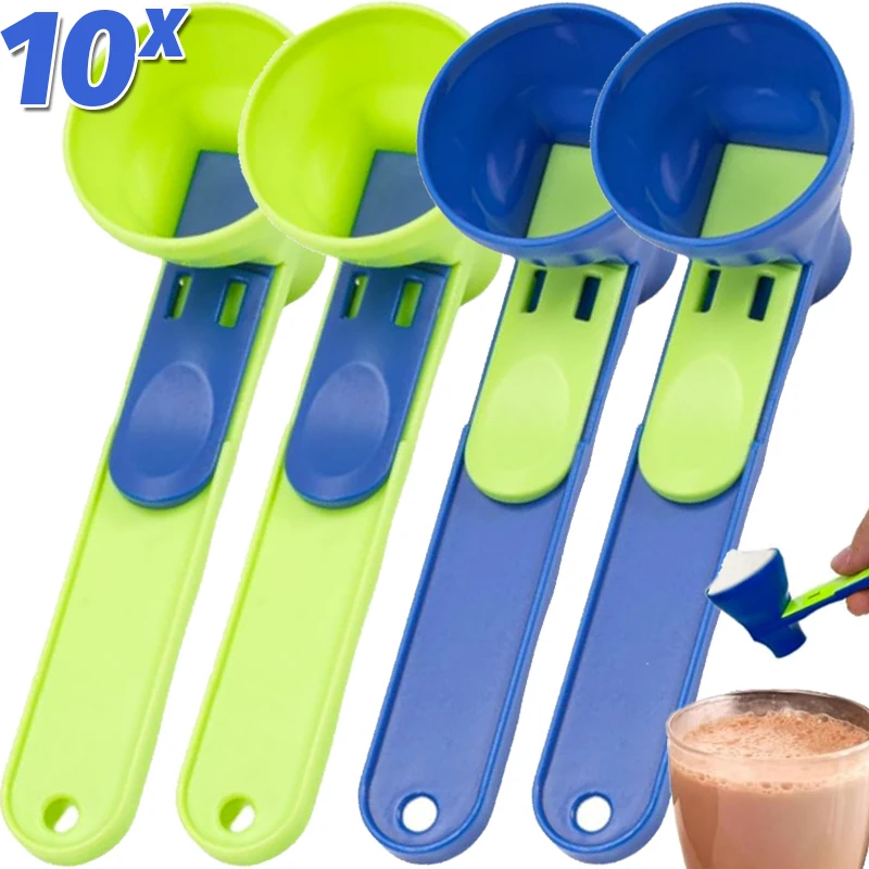 Sliding Measuring Scoop with Funnel Creative No Spill Measuring Spoon ...