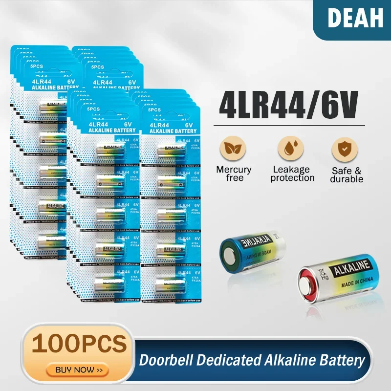 100PCS-4LR44-6V-Alkaline-Battery-A544V-4034PX-PX28A-L1325-4AG13-544 ...
