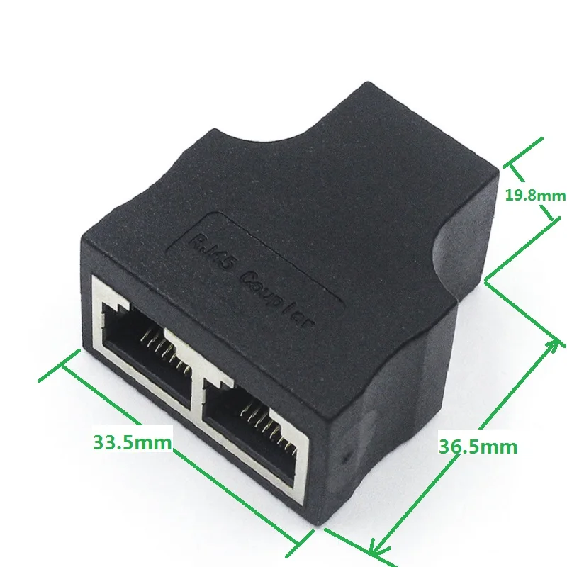 RJ45 1 To 2 Ways Ethernet LAN Network Splitter Double Adapter Ports ...