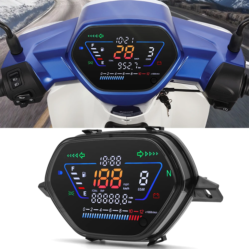 New-Motorcycle-Digital-Instrument-Dashboard-LED-Speedometer-Tachometer ...