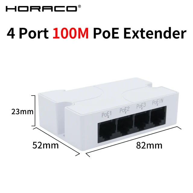 Horaco 4 Port Gigabit Poe Extender 100/1000M Hálózati Kapcsoló Ismétlő Ieee802.3Af/At Plug ...
