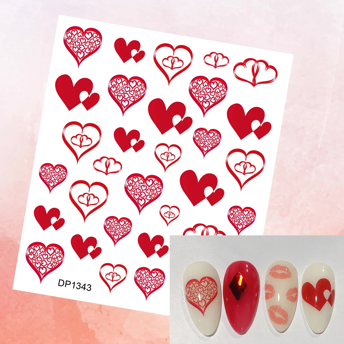 Valentine-s-Day-Love-Series-Red-Heart-Nail-Stickers-Decals-Nail-Art ...