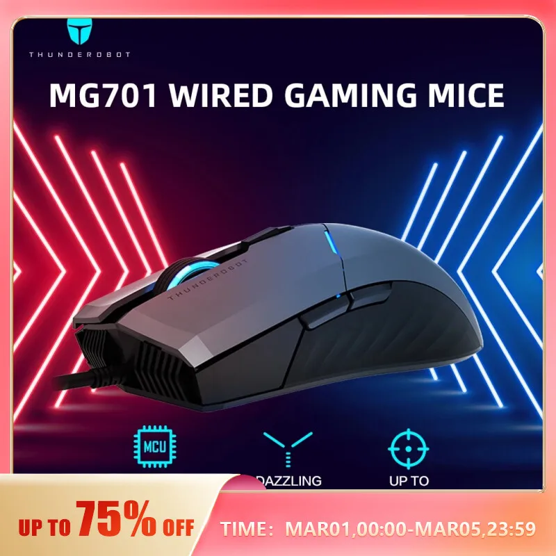 Thunderobot-MG701-Mouse-para-jogos-PAW3519-4200DPI-1KHz-Taxa-de-pesquisa-Top-Light-Wired-Gaming ...