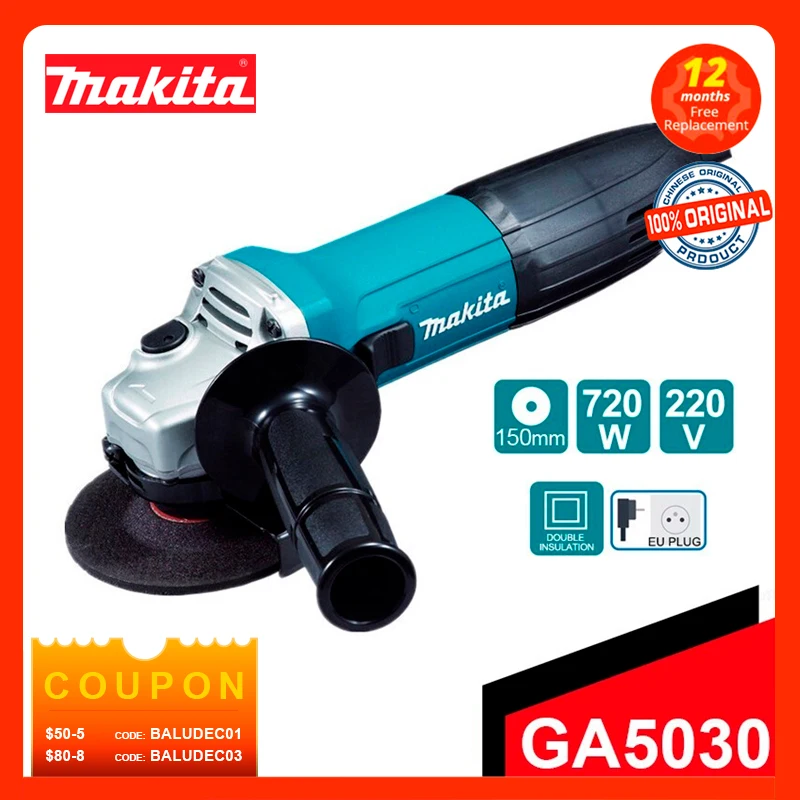 MAKITA-Electric-Angle-Grinder-Machine-GA5030-125mm-Power-Tools-Handhled-Electric-Grinding ...