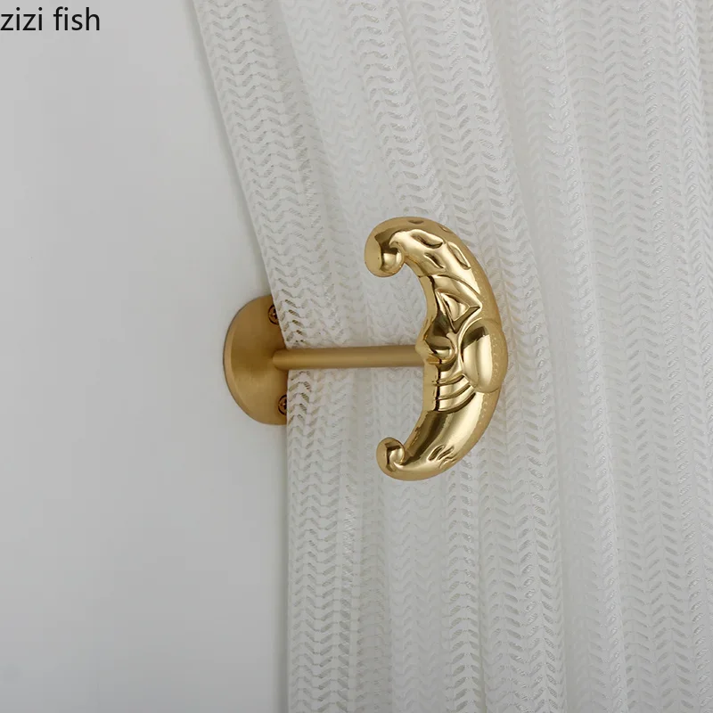 Brass Curtain Hook Metal Wall Hook Wall Hanging Curtain Stop Curtain ...
