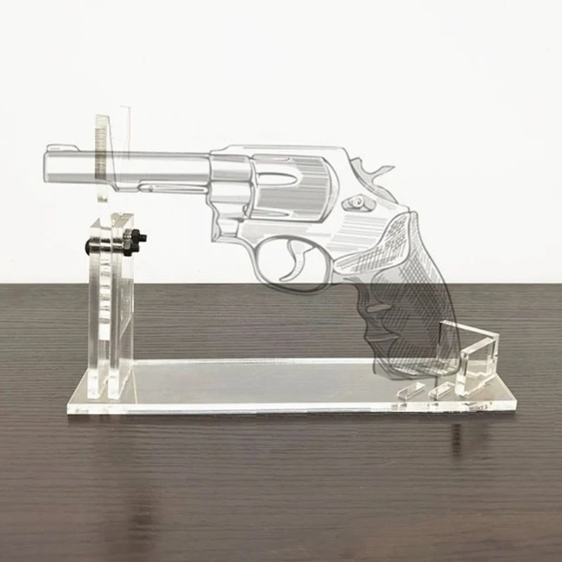 Clear-Acrylic-Hand-Gun-Display-Stand-Pistol-Rack-Holder-For-5-Gears ...