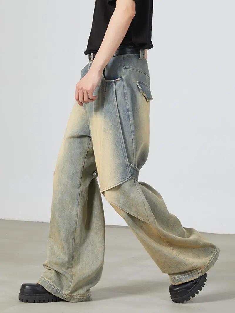 Gmiixder-Heavy-Industry-Brown-Wash-Mud-Dyed-Jeans-Variable-Flare-Pant ...