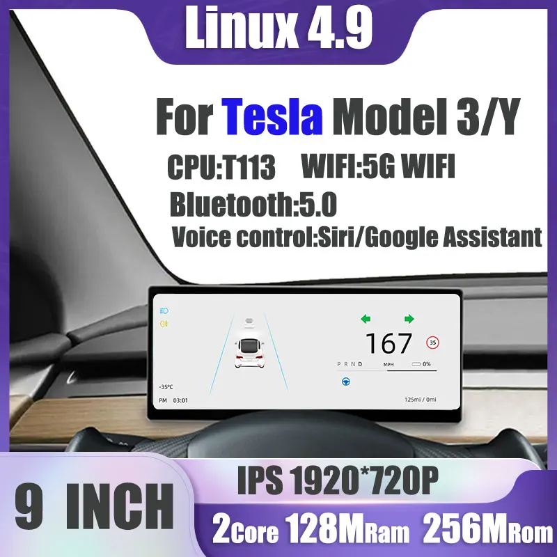 IPS-1920-720P-For-Tesla-Model-3-Y-Digital-Center-Console-Dashboard ...