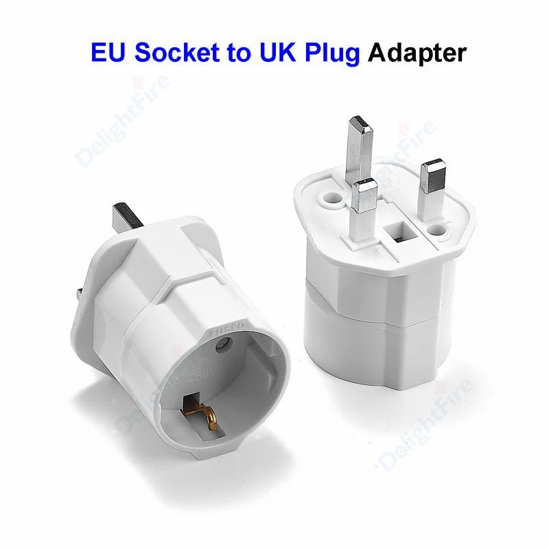 Multifunctional 250V 13A EU Euro European to UK Plug Adapter Power Converter Plug 2 Round Pin ...