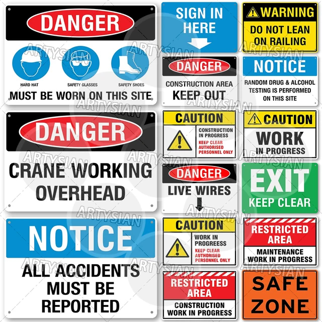 Workplace Railing Safety Metal Signs - Work Safety Direct