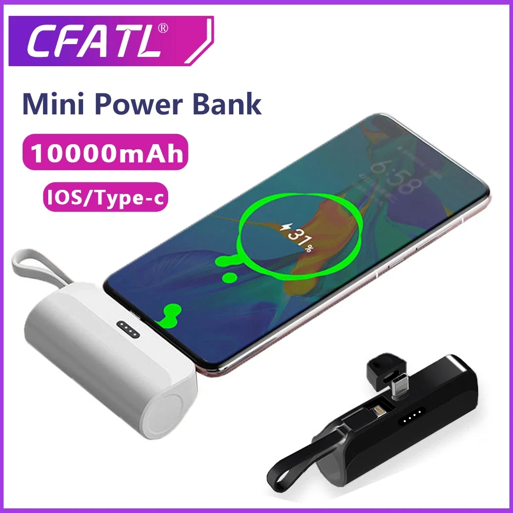 Mini-Power-Bank-5000mAh-Fast-Charge-Built-in-Cable-Portable-Plug-Play ...