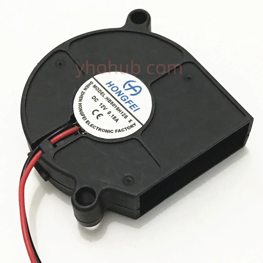 HONGFEI HB5015H12S-X DC 12V 0.18A 50x50x15mm 2-Wire Server Blower Fan ...