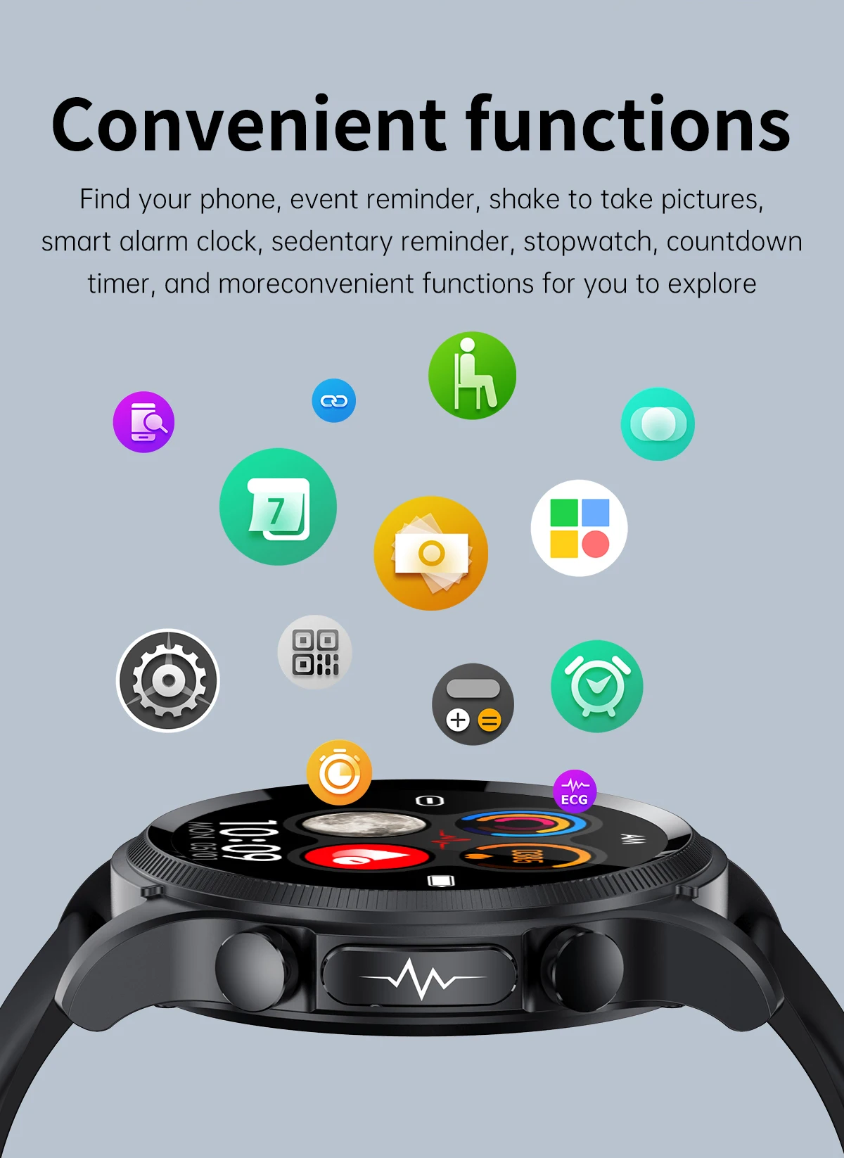 Smart Watch E400 1.39inch ECG Blood Glucose Body Temperature Blood ...