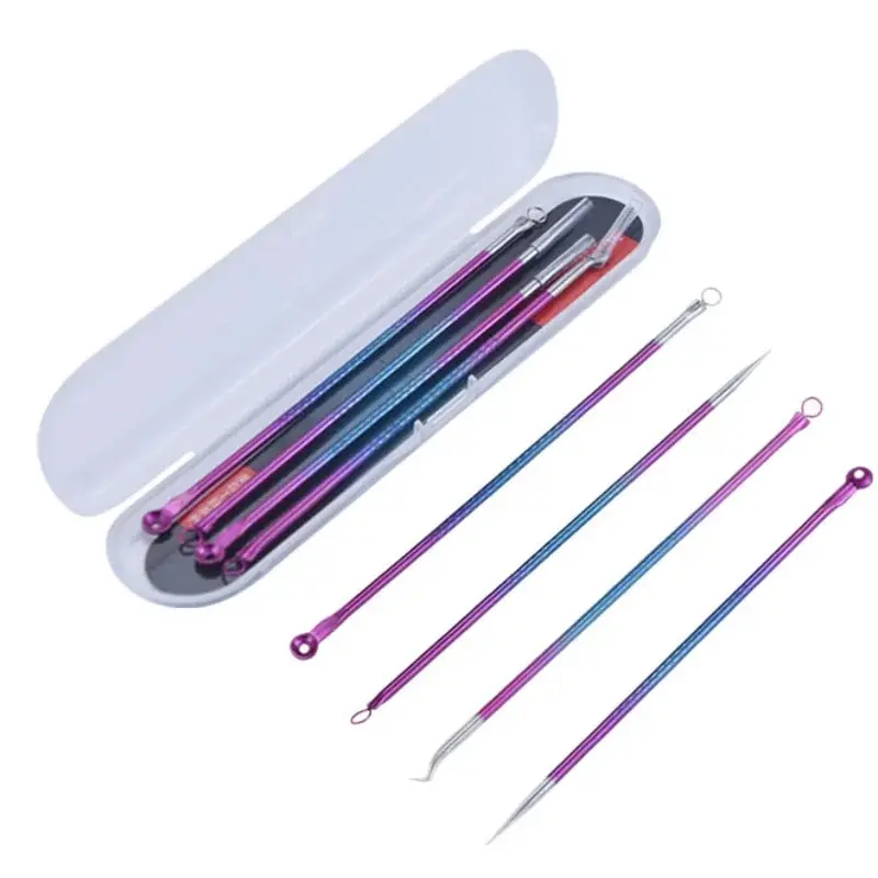 Colorful-Acne-Needles-4-Piece-Set-Stainless-Steel-Double-Head-Acne ...
