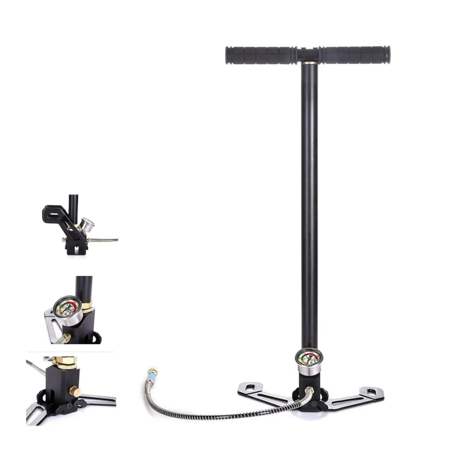 4500PSI Stirrup Charger Hand Pump 3 Stage High Pressure Air Gun Rifle ...