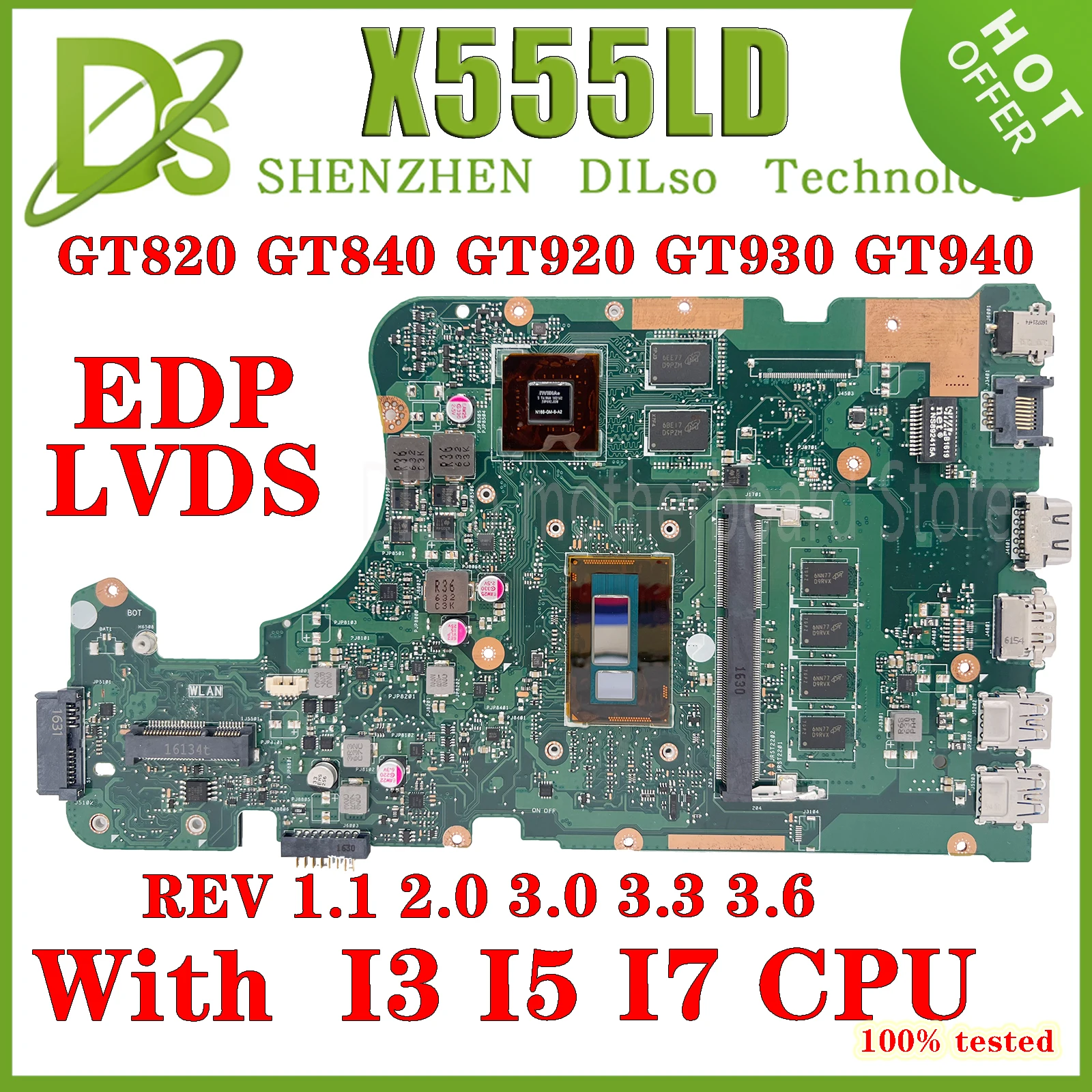 X555LD Motherboard For Asus X555LN/X555LNB/X555LP/X555LB/X555LJ/X555LF ...