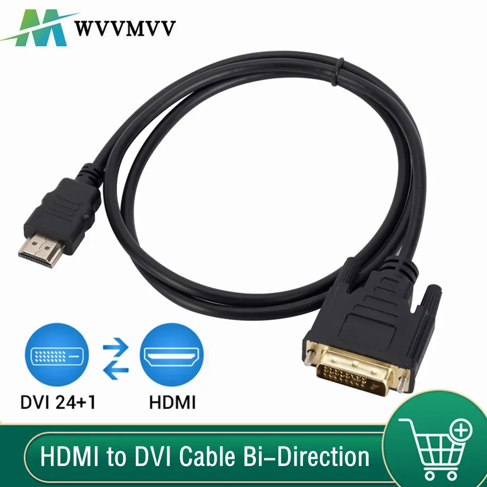 WvvMvv-4K-HDMI-to-DVI-Adapter-Cable-Male-to-Male-DVI-24-1-Bi-Direction ...