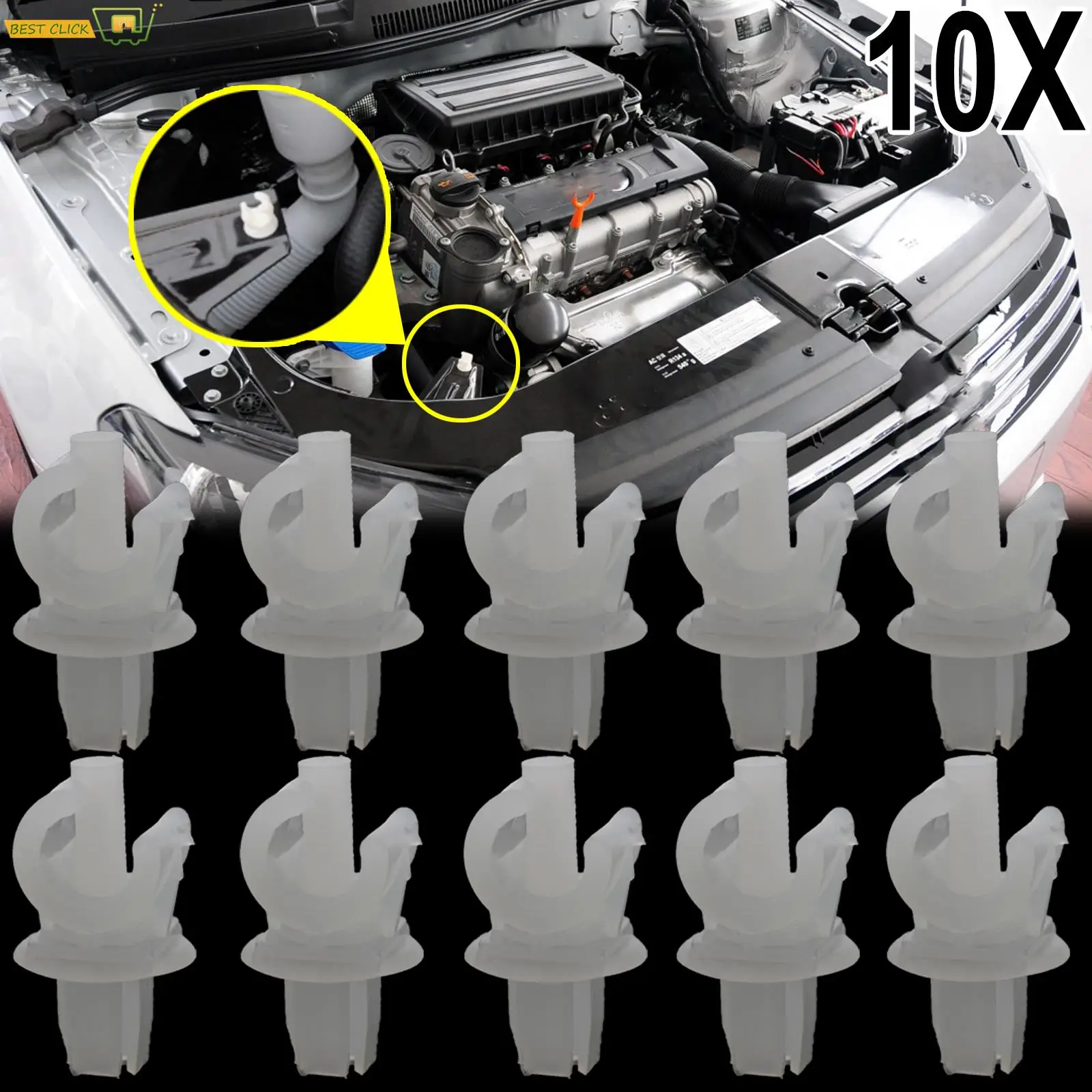 10x-For-VW-Polo-Golf-Jetta-Corrado-Passat-Transporter-Bonnet-Hood-Rod ...