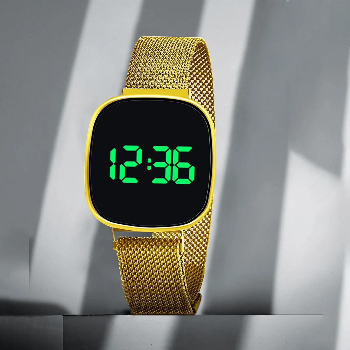 Children's Minimalist Casual Electronic Watch With Square Mesh Strap ...