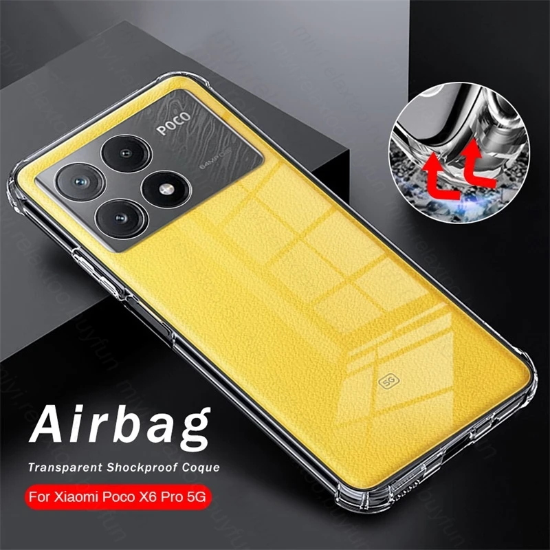 Clear Airbags TPU Soft Camera Protect Case For Xiaomi Poco X6 Pro 5G ...