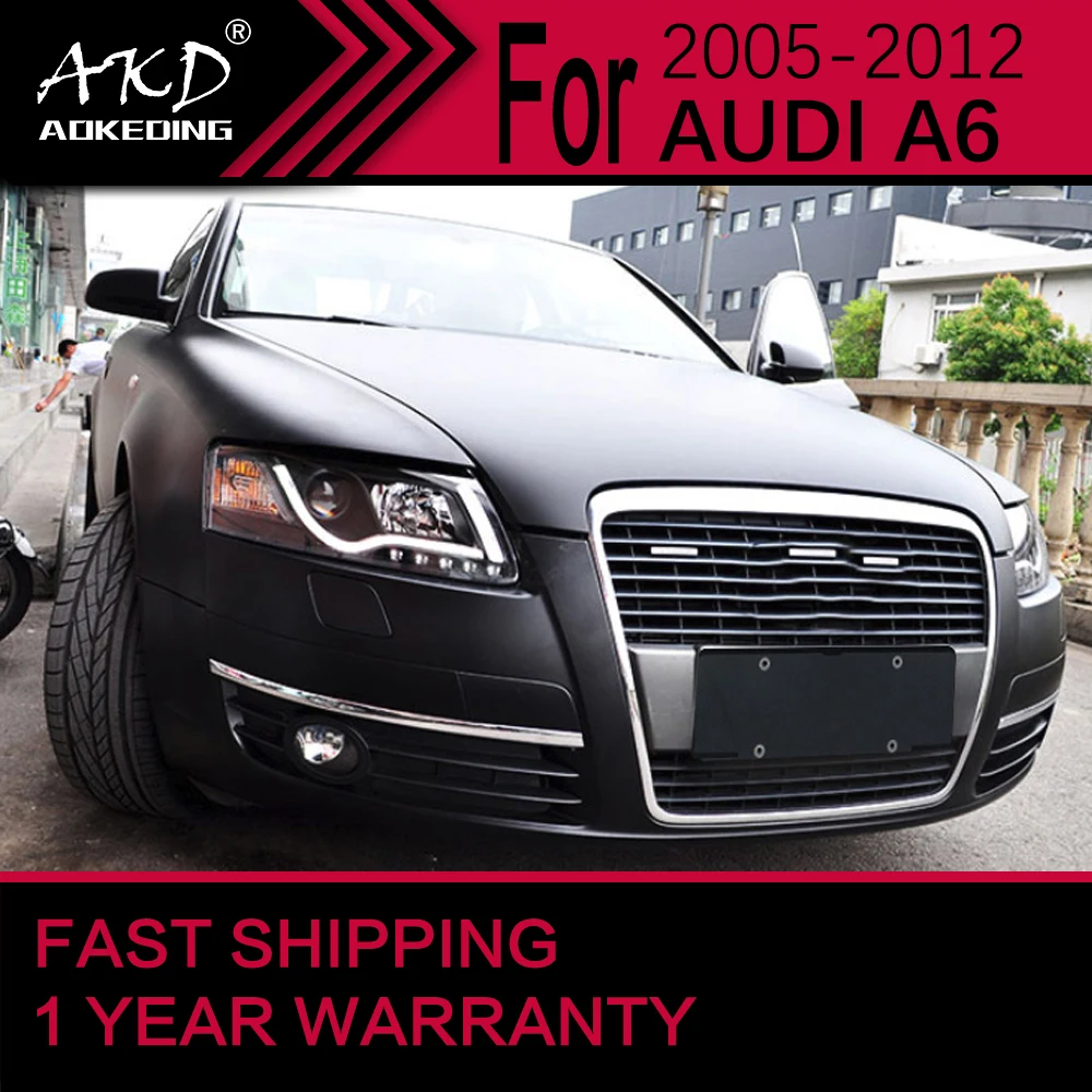 Car Lights for Audi A6 A6L LED Headlight 2005 2012 Head Lamp Drl ...