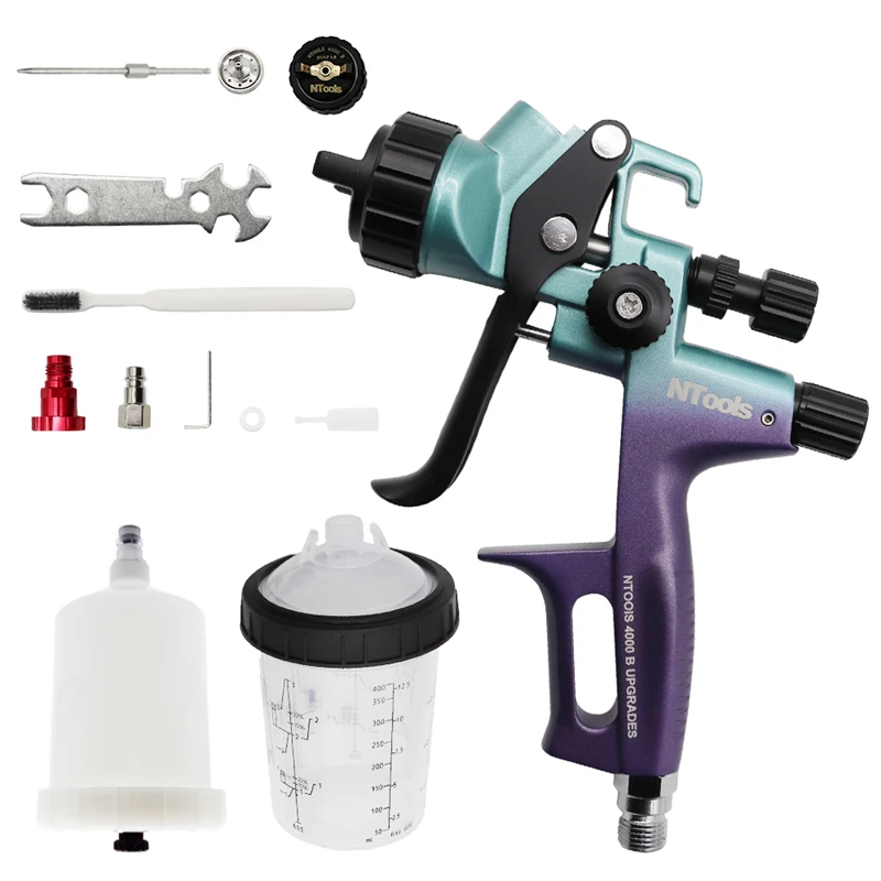 Spray-Gun-Nozzle-1-3-And1-8mm-With-400CC-Mix-Tank-And-Adpater-Car-Paint ...