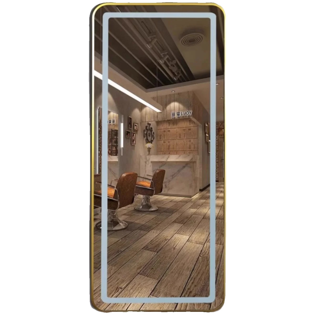 Barber shop mirror hair salon special floor-to-ceiling full-body mirror ...