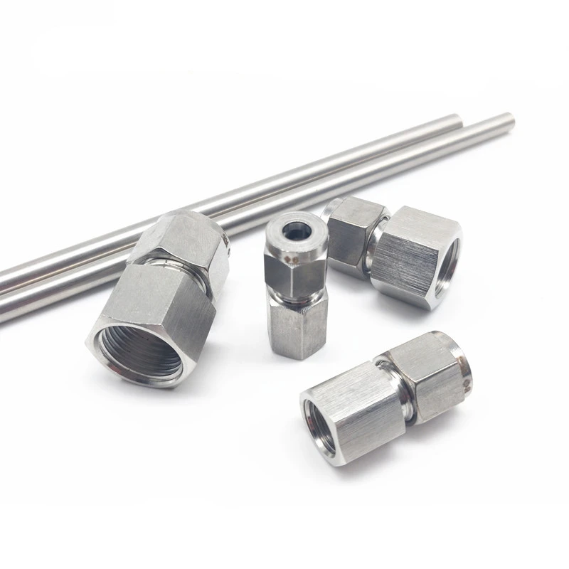 304 Stainless Steel Double Ferrule Fitting 6mm 8mm 10mm 12mm Tube to 1/ ...