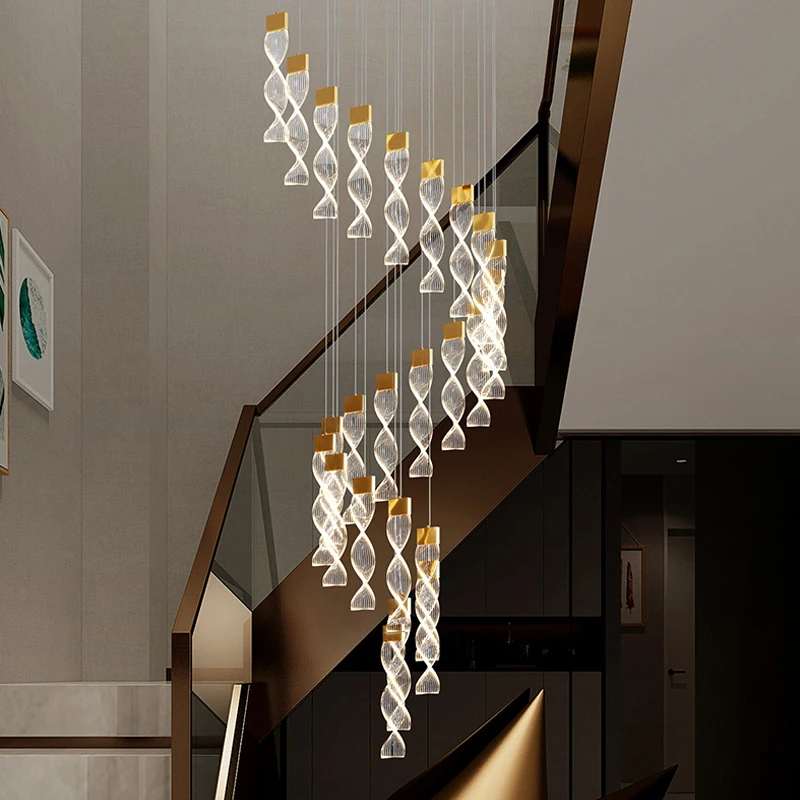 Designer-LED-apartment-villa-inter-building-chandelier-living-room ...