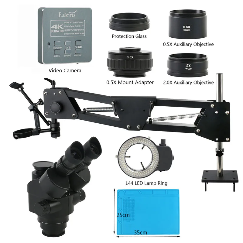 Microscopio-est-reo-Trinocular-Industrial-Focal-con-Zoom-3-5x-90X-c ...