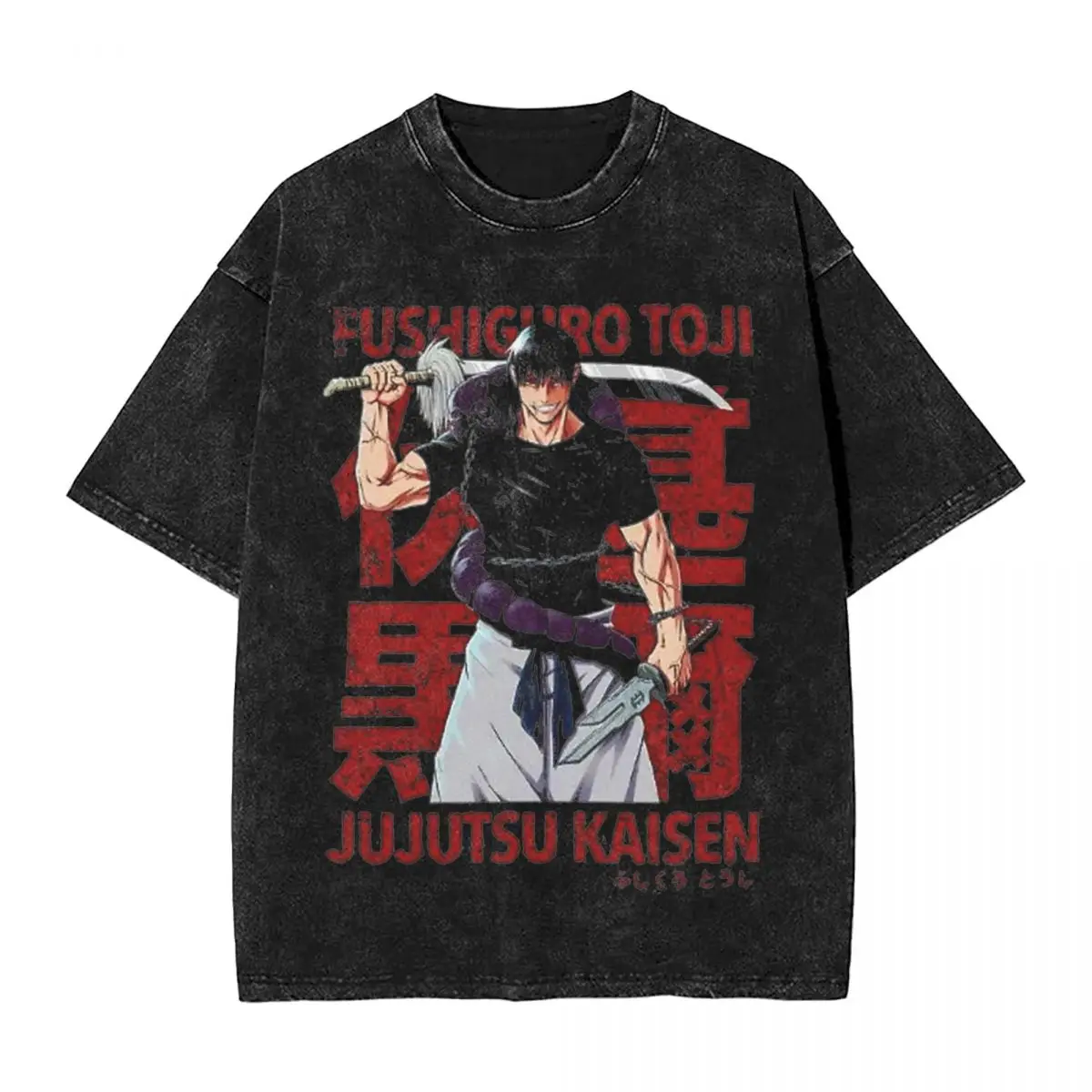 Washed-T-Shirts-Jjk-Toji-Jujutsu-Kaisen-Hip-Hop-T-Shirts-Oversize ...