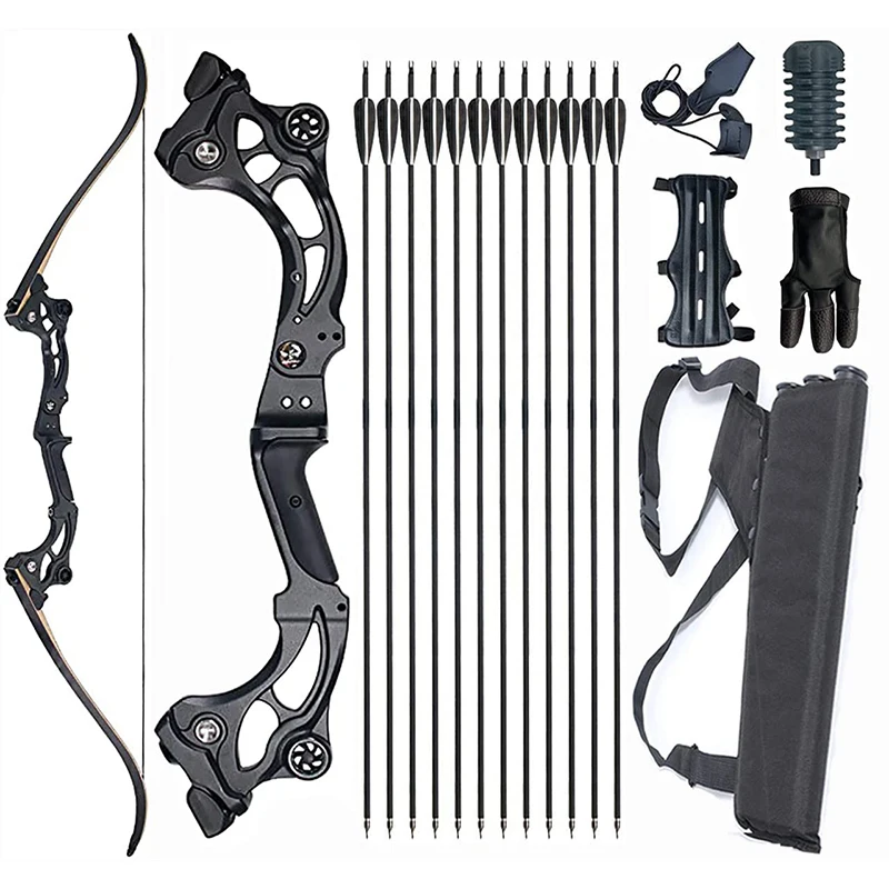 64-Inch-Recurve-Bow-Set-Adult-Archery-Dismantled-Bow-Survival-Bow ...