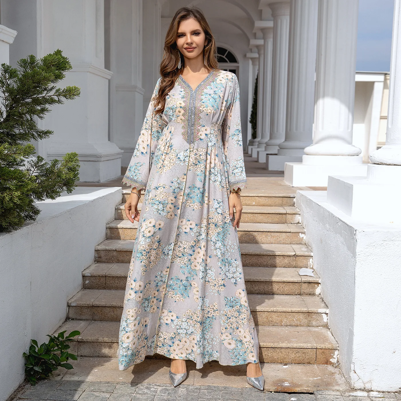 Loose-Evening-Dress-for-Women-Print-Dress-Middle-Eastern-Muslim-Morocco ...